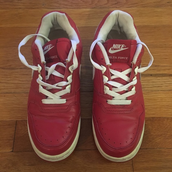 Nike | Shoes | Red And White Nike Delta Force Sneakers | Poshmark
